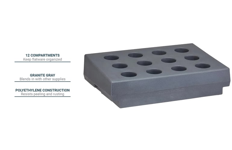 Cambro CR12191 Cutlery Rack Only - 33" x 22 3/4" x 9", Granite Gray