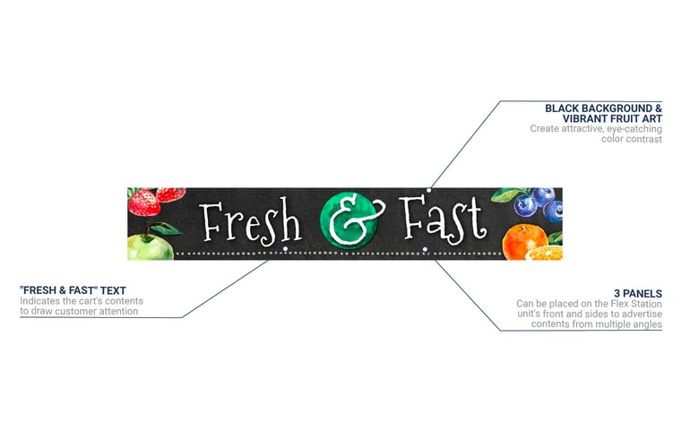 Cambro CSFLEXMERCH000 Flex Station Merchandiser Sign Kit - "Fresh ...