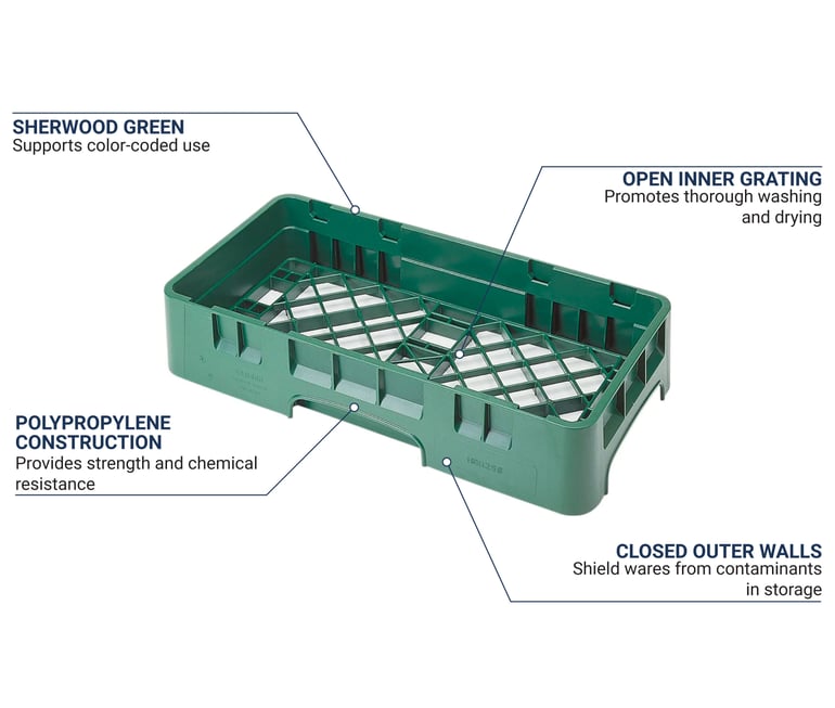 Cambro HBR258119 Camrack Base Rack - Half-Size, Sherwood Green