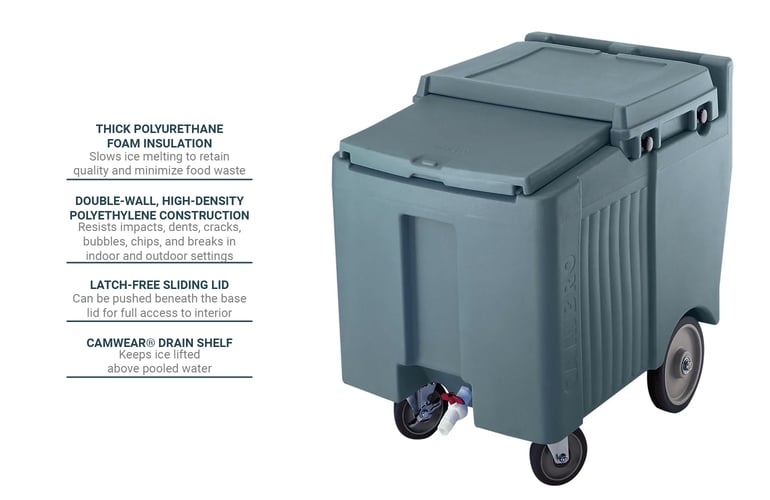Cambro ICS125LB191 125 lb SlidingLid™ Insulated Mobile Ice Caddy ...