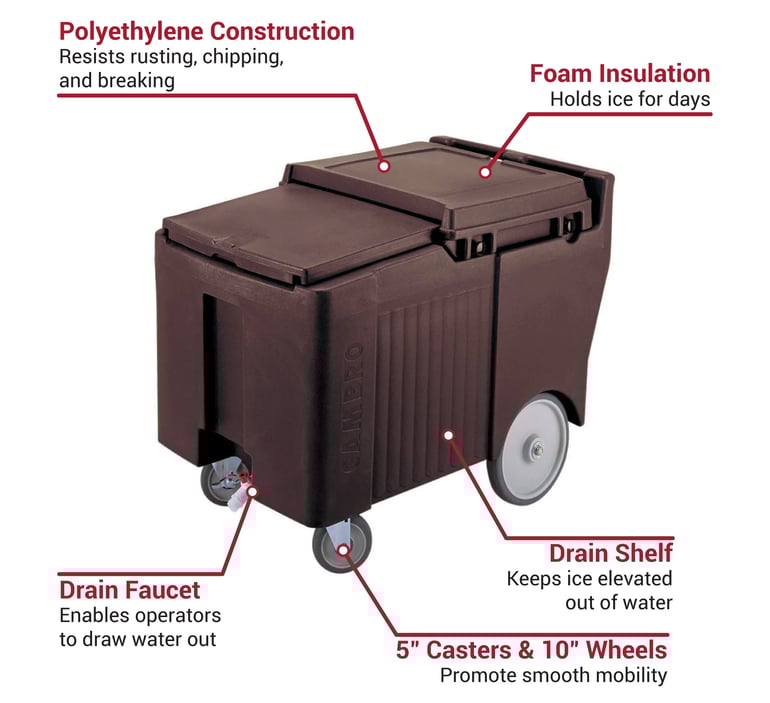 Cambro ICS175LB131 175 lb SlidingLid™ Insulated Mobile Ice Caddy ...