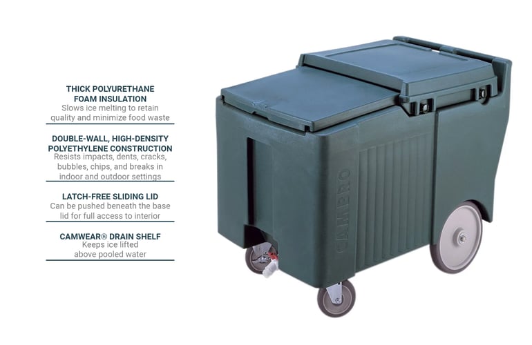 Cambro ICS175LB191 175 lb SlidingLid™ Insulated Mobile Ice Caddy ...