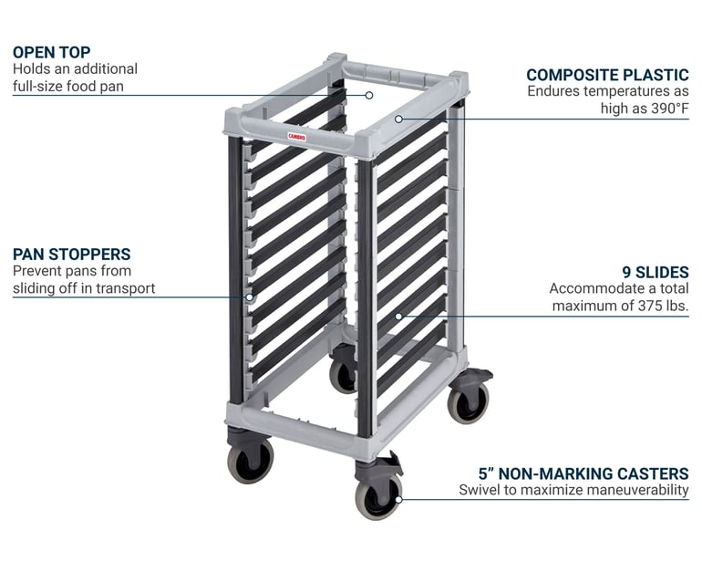 Cambro UGNPR11H9480 28 3/4"W (9) Pan Sheet Rack w/ 3" Bottom Load Slides
