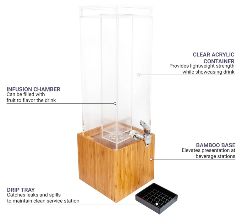 Cal-Mil 1527-3-60 3 gal Beverage Dispenser w/ Ice Tube - Plastic ...