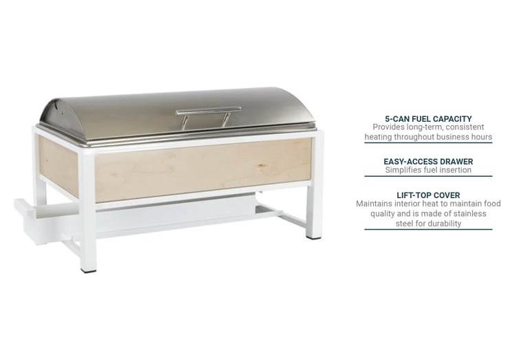 Cal-Mil 22113-71 Full Size Chafer w/ Lift off Lid & Chafing Fuel Heat