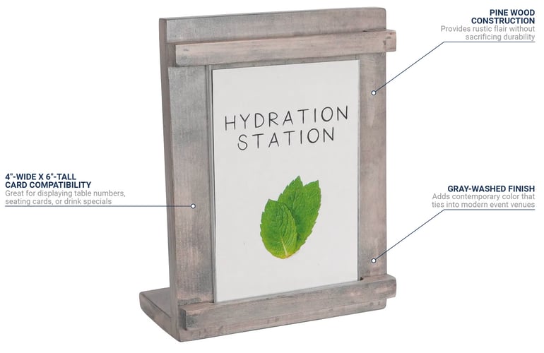 Cal-Mil 3483-46-110 Table Top Menu Card Holder - 6" x 3" x 8"H, Pine ...