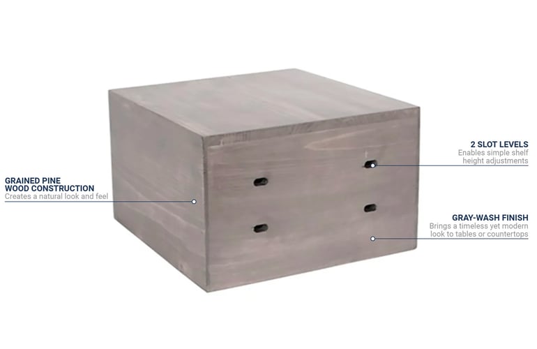 Cal-Mil 3628-10-110 12" Square Display Riser Crate - 10"H w/ Brackets ...