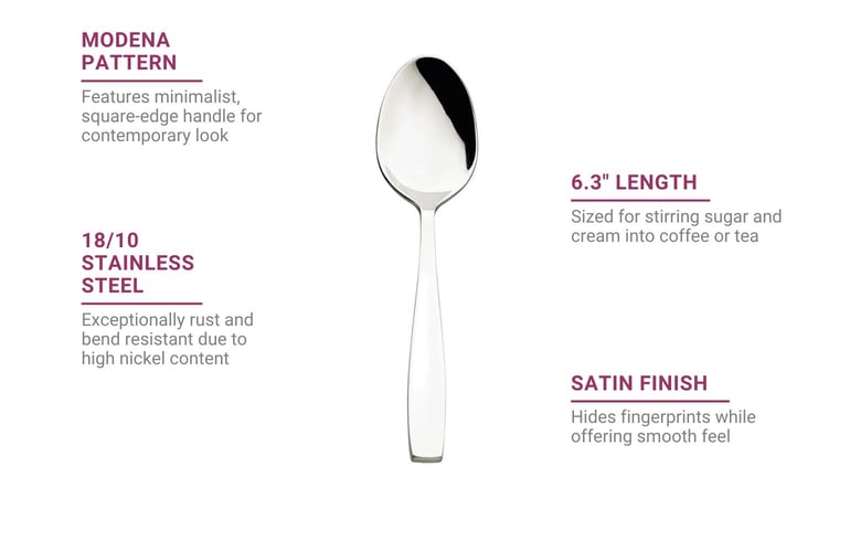 Browne 6 2/7" Teaspoon with 18/10 Stainless Grade, Modena Pattern (503023)