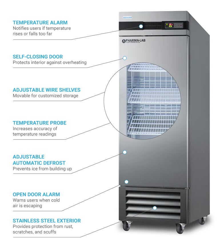 Accucold 28" One Section Medical Freezer - Stainless Steel, 115v (AFS23ML)