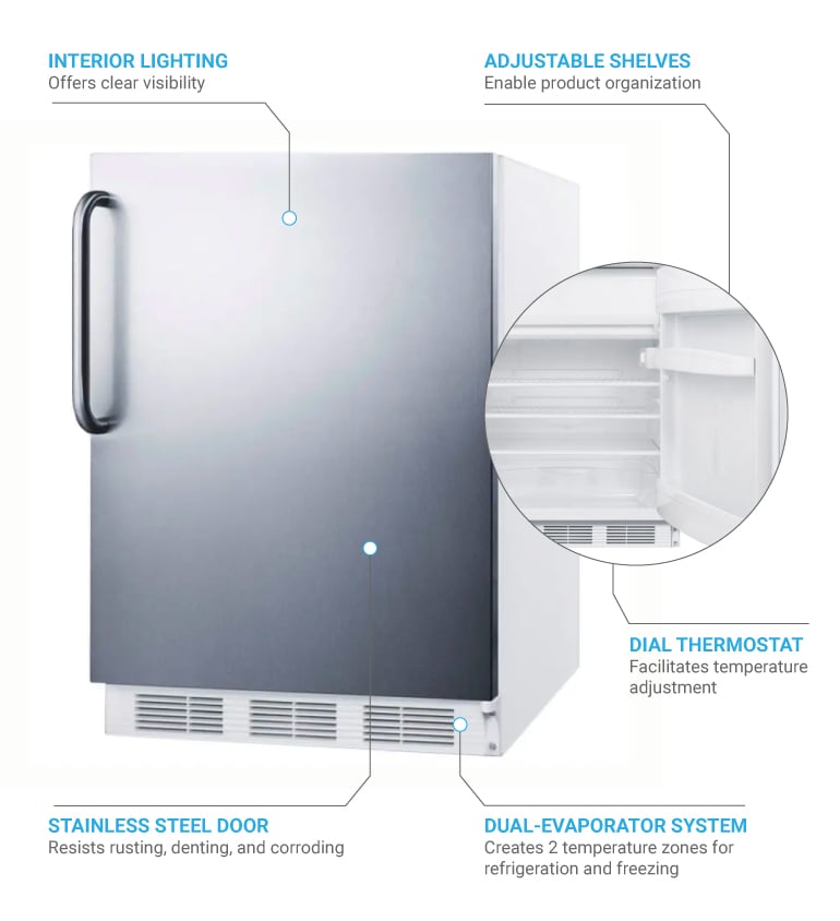 Accucold Undercounter Medical Refrigerator Freezer - Dual Temp, 115v ...