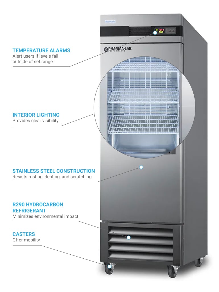 Accucold 23 cu ft Reach In Medical Refrigerator - Locking, 115v (ARS23MLLH)