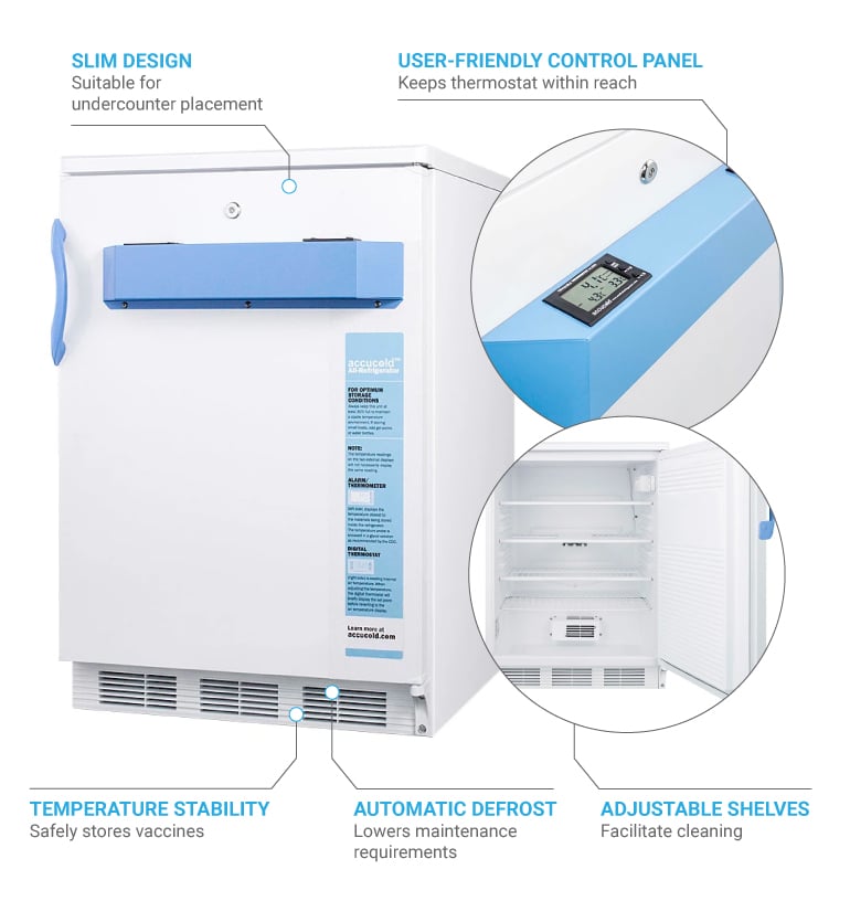 Accucold Undercounter Medical Refrigerator - Locking, 115v (FF7LWBIADA)