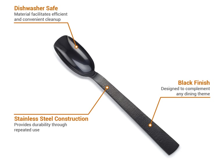 American Metalcraft BLHSA10 9 3/8" Salad Spoon - Stainless Steel, Black