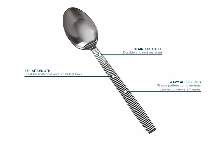 American Metalcraft WVASP 13 1/4" Solid Serving Spoon - Stainless Steel