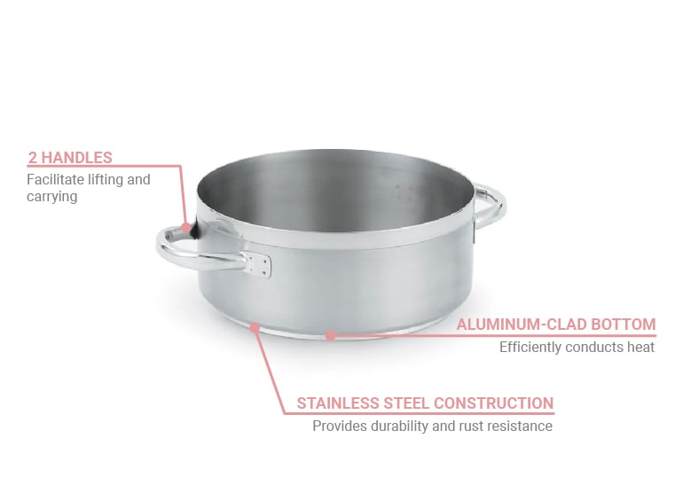 Vollrath 3304 4 1/2 qt Centurion® Stainless Steel Casserole/Brazier Pan ...