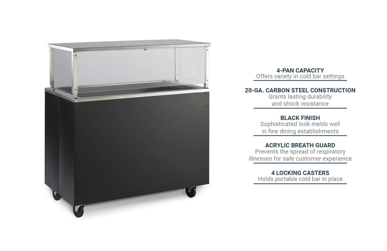 Vollrath 39717 60" Affordable Portable™ Cold Food Bar - (4) Pan ...
