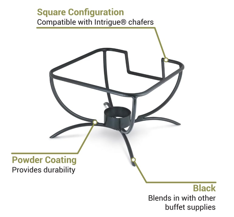 Vollrath 46112 Stand for Square Induction Chafers - Heavy-Duty, Black