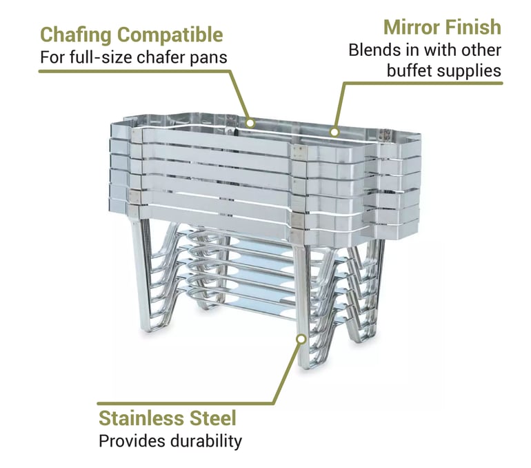 Vollrath 46885 Full-Size Chafer Stackable Rack - Mirror-Finish Stainless