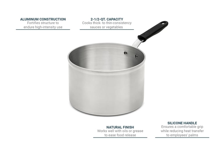 Vollrath 692125 2 1/2 qt Wear-Ever® Classic Select® Aluminum Saucepan w ...
