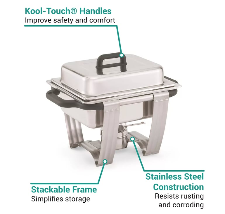 Vollrath 99870 Half Size Chafer w/ Lift-off Lid & Chafing Fuel Heat