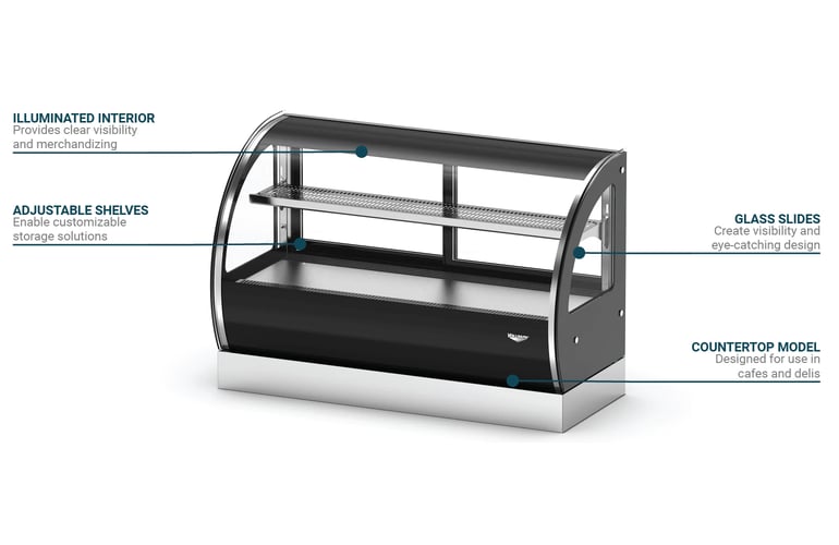Vollrath HDCCV-36 36" Full Service Countertop Heated Display Case - (2 ...