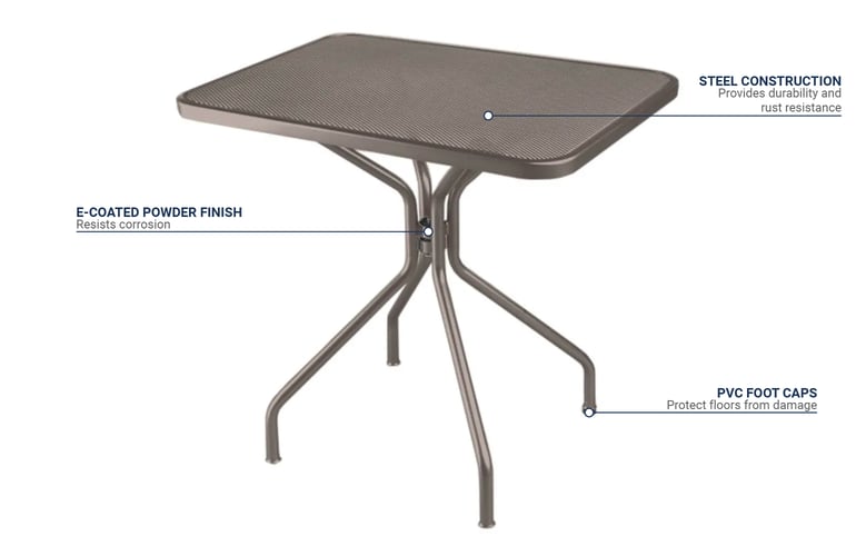 emu Rectangular Indoor/Outdoor Cambi Table - 32" x 24", Steel, Antique Bronze (834)