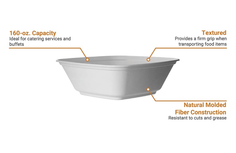 Eco Products 160 oz Vanguard® Regalia™ Bowl - Molded Fiber, White (EP ...