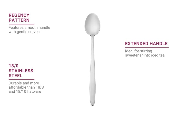 Libbey 135 021 7 7/8" Iced Tea Spoon with 18/0 Stainless Grade, Regency ...