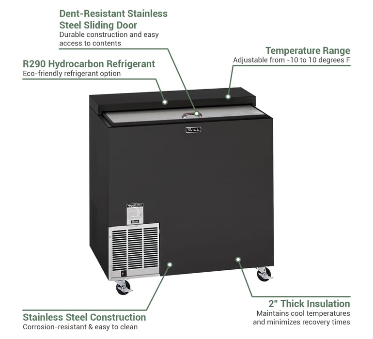 Perlick FR36RT-BS-STK 2 Section Glass Chiller w/ 142 Mug Capacity ...