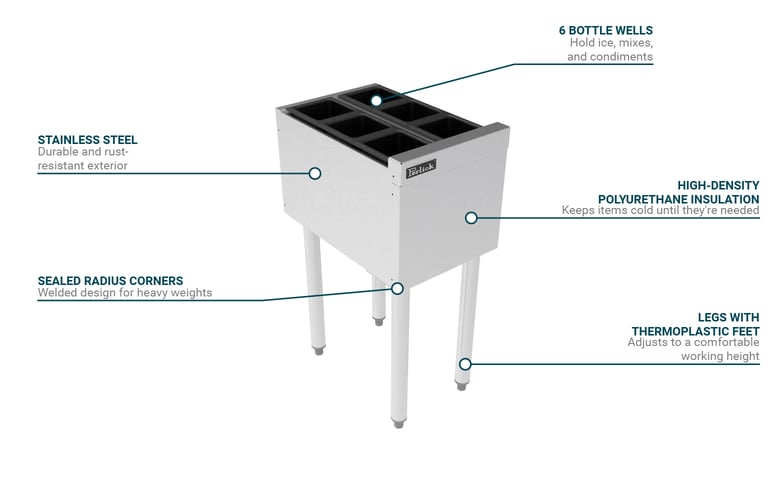 Perlick TS12U2-STK 12" Ice Chest w/ 6 Bottle Wells