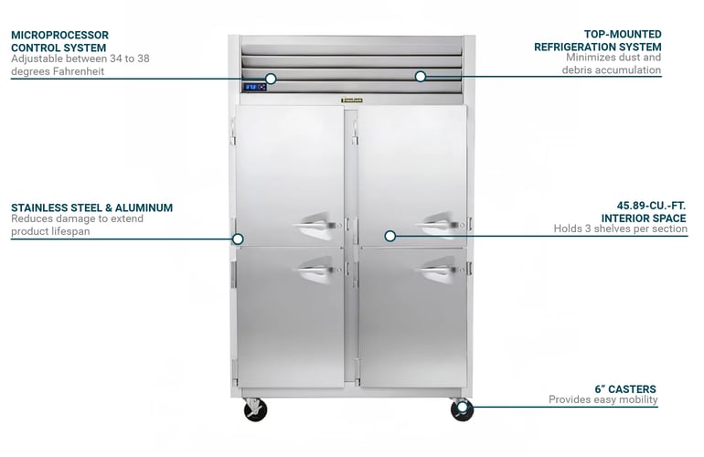 Traulsen G22003 52 1/8" Dealer's Choice Two Section Reach In Freezer ...