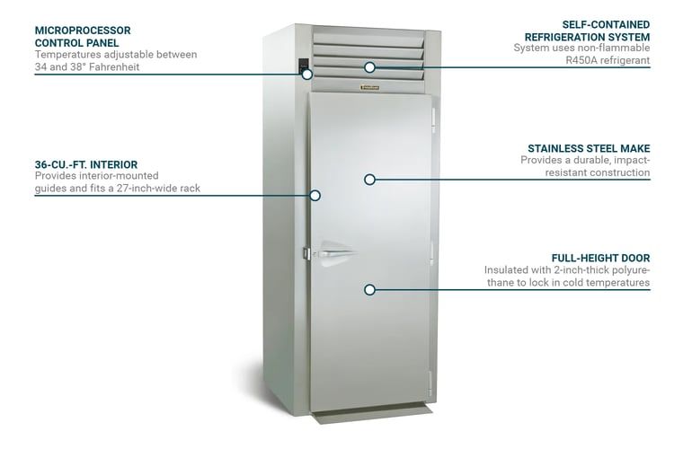 Traulsen RRI132HUT-FHS 36" One Section Roll In Refrigerator, (1) Right ...
