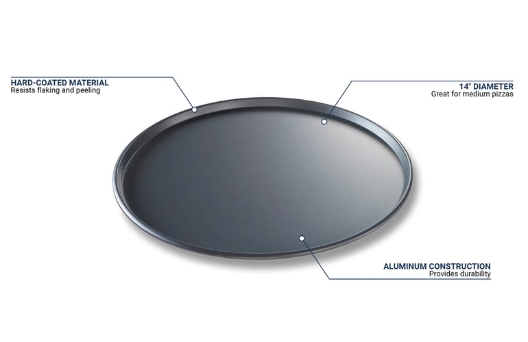 Chicago Metallic 14" Thin Crust Pizza Pan, BAKALON, 3/8" Deep ...