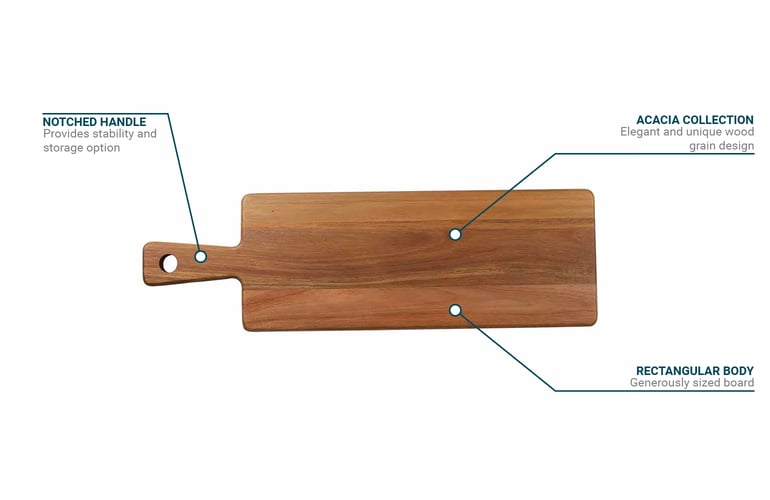 Tablecraft 11293 Rectangular Serving Paddle - 22" x 8", Acacia Wood