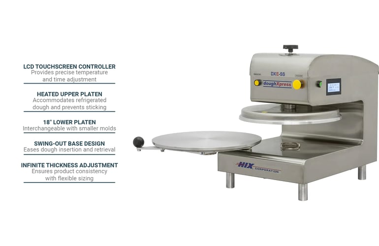 DoughXpress DXE-SS-120 Automatic Pizza Dough Press, Electro-Mechanical ...