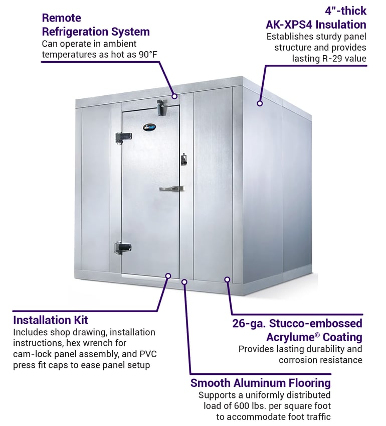 Amerikooler QC101077**FBRC-O 10' x 10' Outdoor Walk-In Cooler w/ Remote ...