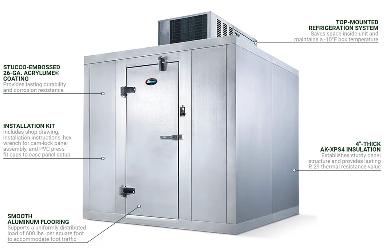Amerikooler QF061077**FBSM 6' x 10' Indoor Walk-In Freezer w/ Top ...