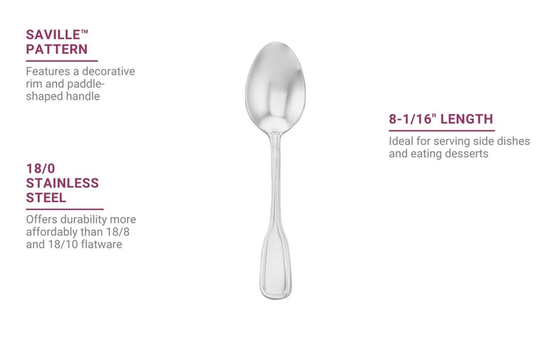 Walco WL6603 8 1/16" Tablespoon with 18/0 Stainless Grade, Saville Pattern