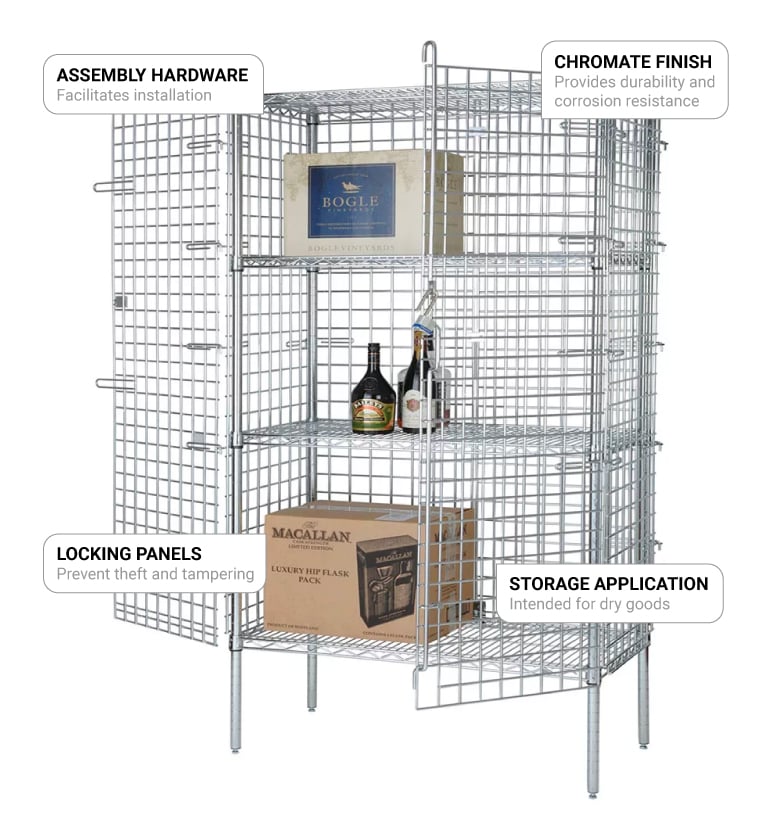 Focus FSEC246063 60" Stationary Security Cage - 24"W, Chromate
