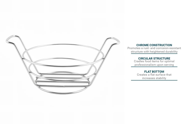 GET 7" Round Wire Bucket Basket, Stainless Steel (4-22784)