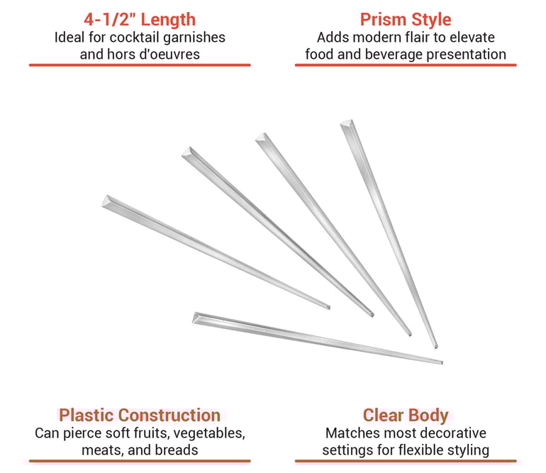 Rofson 4 1/2" Plastic Prism Pick, Clear (PRCLR45)