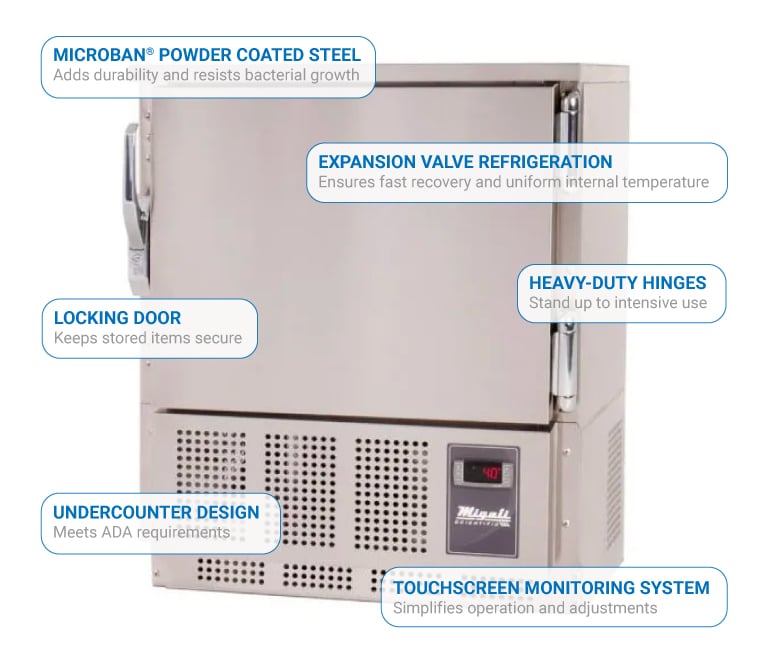 Migali EVOX-U1F-ADA-LB 24" One Section Undercounter Vaccine Freezer w ...