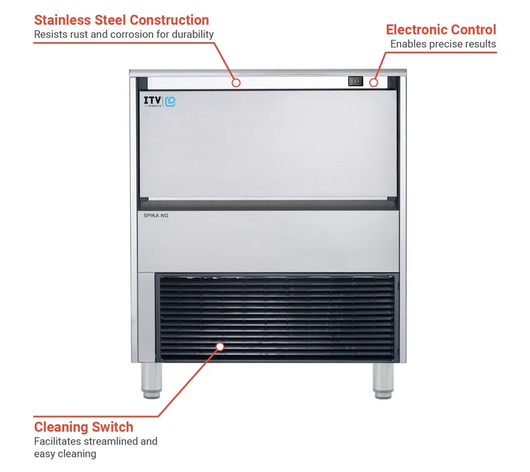 ITV Ice Makers 30" Spika Half Cube Undercounter Ice Maker - 340 lbs/day ...