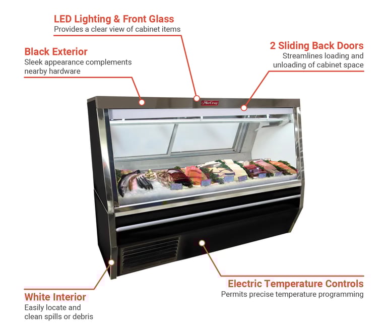 Howard-McCray 96" Full Service Fish/Poultry Case w/ Straight Glass - (1 ...