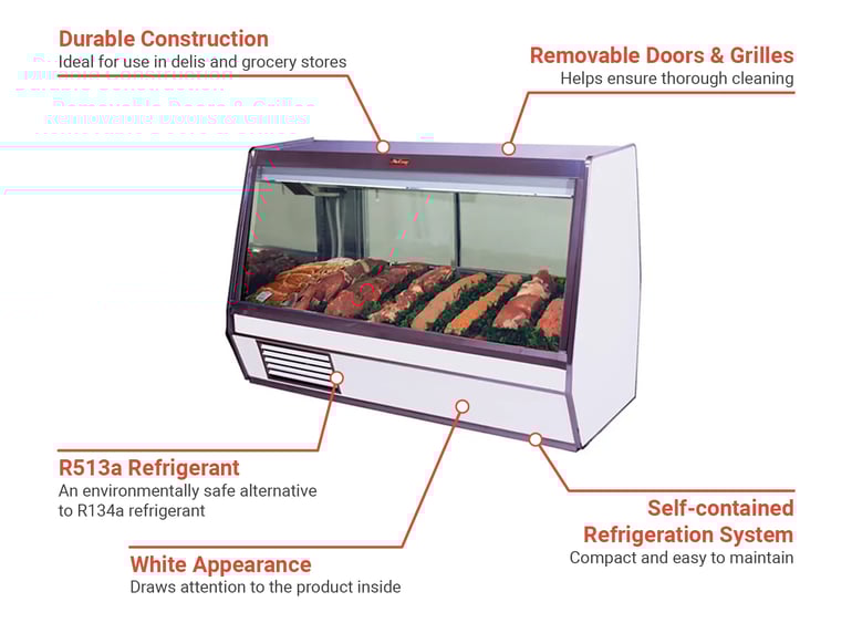 Howard-McCray 98" Full Service Red Meat Case w/ Straight Glass - (1 ...