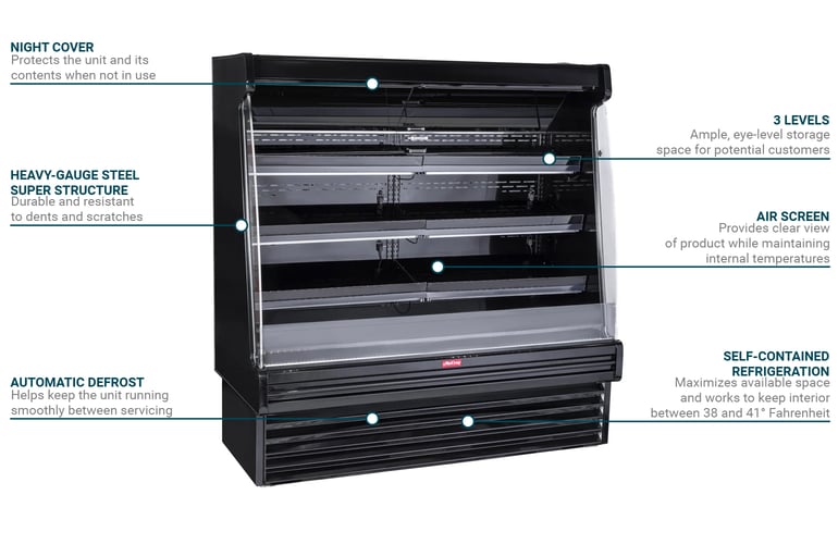 Howard-McCray 99" Vertical Produce Open Air Cooler w/ (3) Levels, 115/ ...
