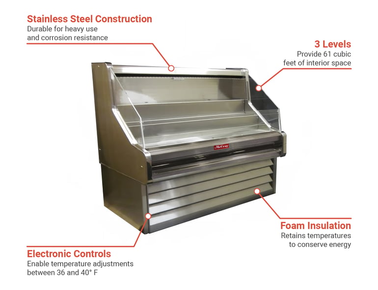 Howard-McCray 39" Impulse Horizontal Open Air Cooler w/ (3) Levels ...