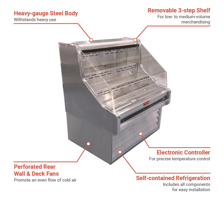 Howard-McCray 63" Impulse Horizontal Open Air Cooler w/ (3) Levels ...