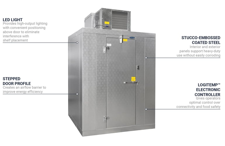 Norlake KODB7766-C 6' x 6' Outdoor Walk-In Cooler w/ Top-Mounted ...