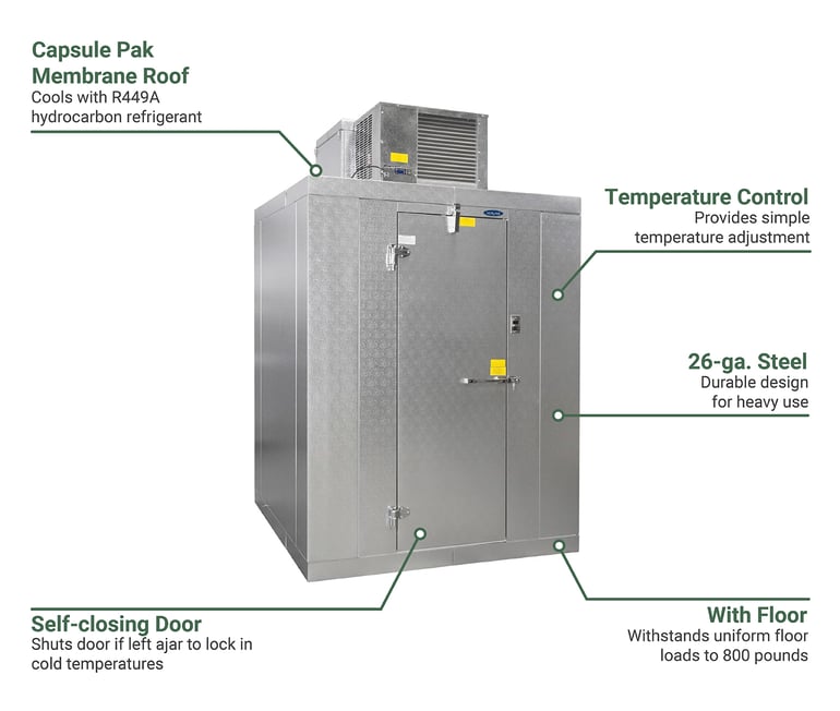 Norlake KODB77812-C 8' x 12' Outdoor Walk-In Cooler w/ Top-Mounted ...